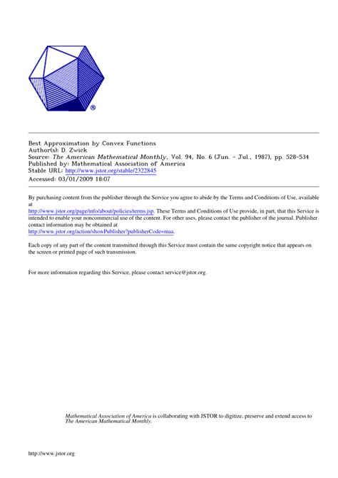 Pdf Best Approximation By Convex Functions