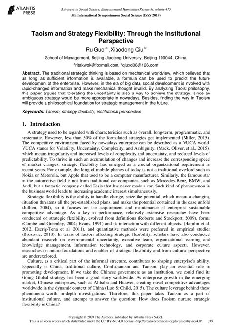 pdf taoism and strategy flexibility through the institutional