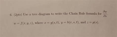 solved 6 2pts use a tree diagram to write the chain rule