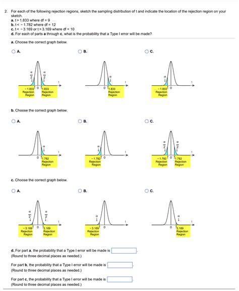 Solved For Each Of The Following Rejection Regions Sketch