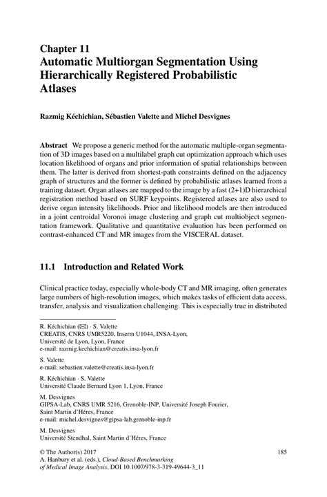 Pdf Automatic Multiorgan Segmentation Using Hierarchically Registered