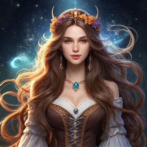 Witch With Long Brown Hair Stable Diffusion Online