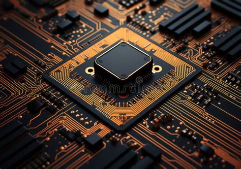 Advanced Technology Concept Visualization Circuit Board Cpu Processor Microchip Starting