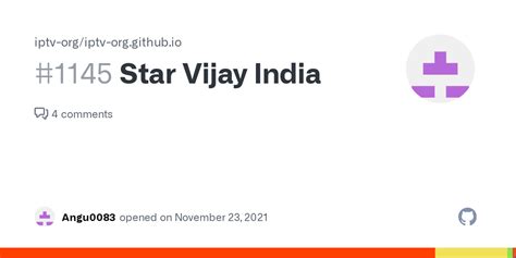 Star Vijay India · Issue 1145 · Iptv Orgiptv · Github