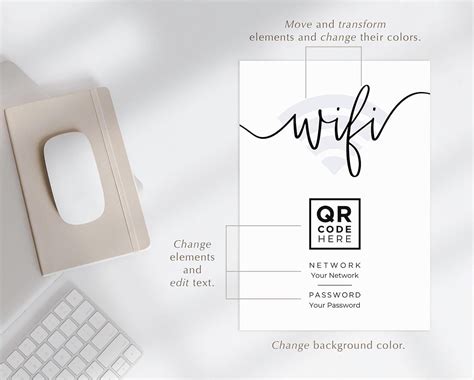 Wifi QR Code Sign Printable Wifi Sign Wifi Password Sign Editable Instant Download Airbnb
