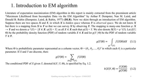 handling missing data with expectation maximization algorithm ppt