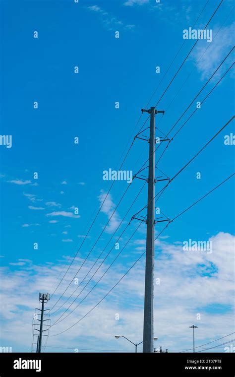 Voltage Transmission On Electric Tower High Voltage Powerline Powerful Substation Electricity