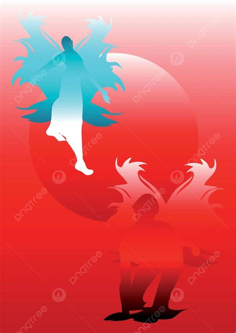 Angel And Demon Illustration Angel Hell Vector Illustration Angel