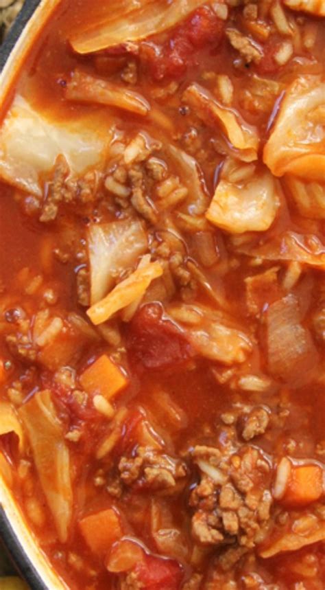 Cabbage Roll Soup ~ A Hearty Healthy And Delicious Dinnerand It Tastes Just Like Cabbage Rolls