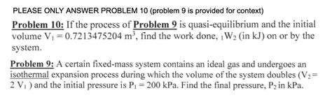 Solved Please Only Answer Problem 10 Problem 9 ﻿is Provided