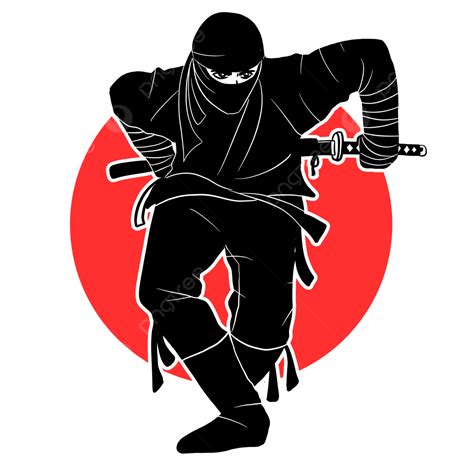 Vector De Dibujos Animados Divertidos De Ninja Ninja En Estilo