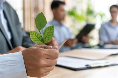 Um Consultor De Sustentabilidade A Apresentar Soluções Ecológicas A Uma