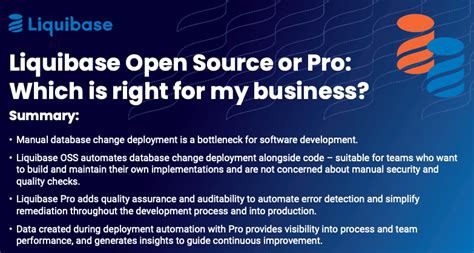 Liquibase Open Source Vs Pro From Process Automation To Database Led