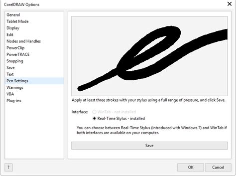 CorelDRAW Help Pressure Sensitive Pens And Devices