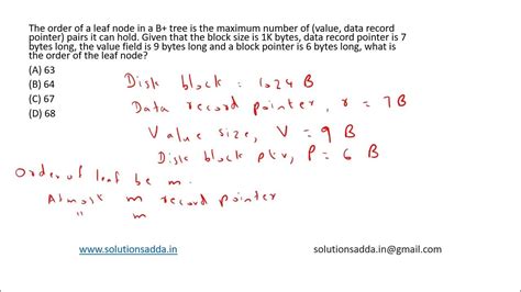 Isro 2016 Dbms B Tree Isro Test Series Solutions Adda