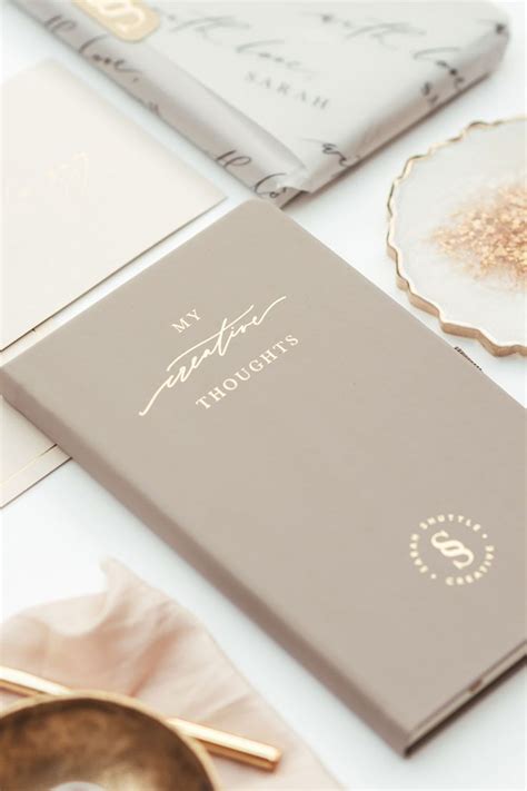 Branded Notebook For Luxury Branding Designer Gold Foil Print Materials Sarah Luxury