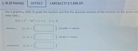 Solved Points LARCALC XP Use A Graphing Chegg