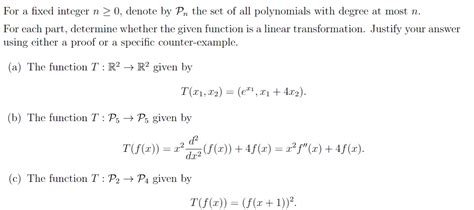 Solved For A Fixed Integer N≥0 Denote By Pn The Set Of All
