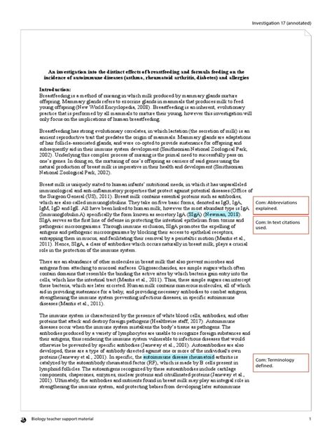 Bio Ia Sample 2 Pdf Breast Milk Breastfeeding