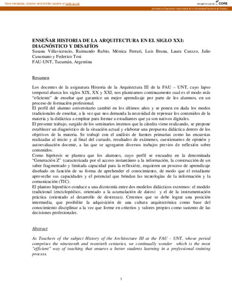 Pdf Enseñar Historia De La Arquitectura En El Siglo Xxi Diagnósticos