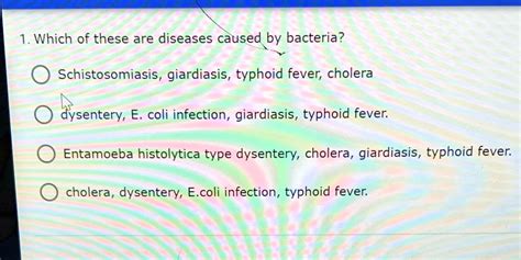 1 Which Of These Are Diseases Caused By Bacteria Schistosomiasis