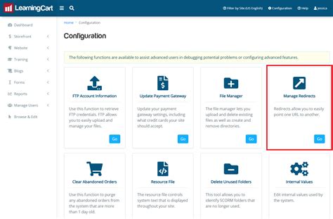 Managing Redirects LearningCart