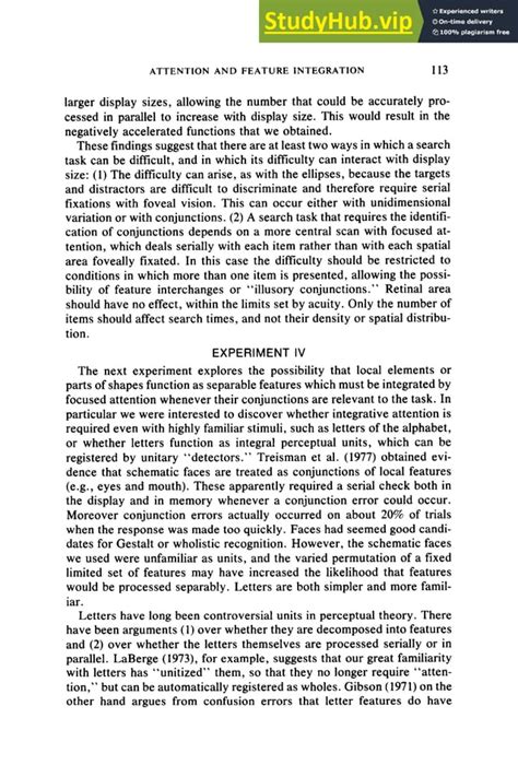 A Feature Integration Theory Of Attention Pdf Physics Science