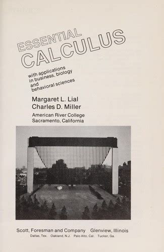 Essential Calculus By Margaret L Lial Open Library