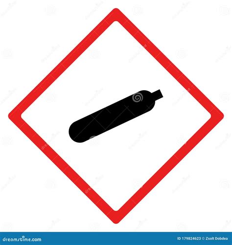 Gas Cylinder Hazard Sign Or Symbol Vector Design Isolated On White