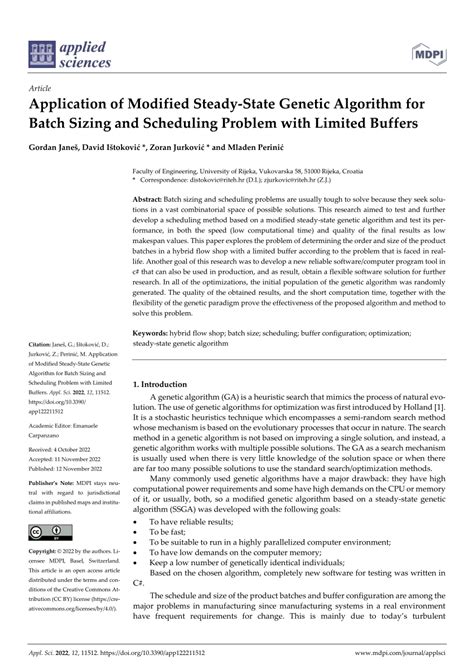 Pdf Application Of Modified Steady State Genetic Algorithm For Batch