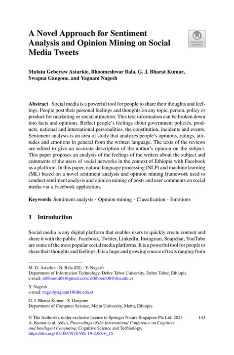 Pdf A Novel Approach For Sentiment Analysis And Opinion Mining On