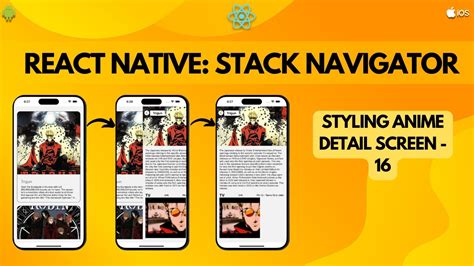 React Native Stack Navigator Styling Anime Detail Screen 16 Youtube