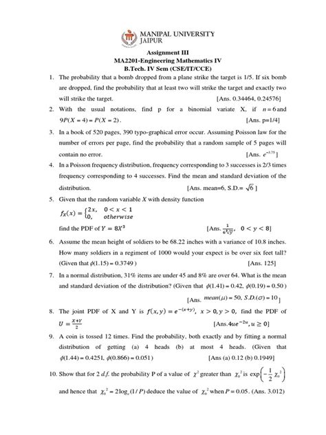 Assignment Iii Pdf Probability Distribution Poisson Distribution