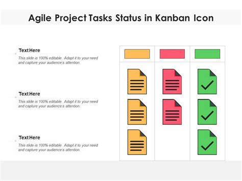Agile Project Tasks Status In Kanban Icon Presentation Graphics
