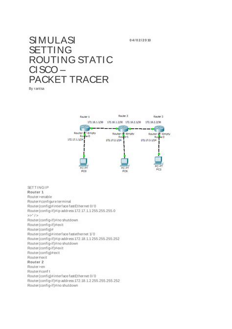 pdf simulasi setting routing static cisco packet tracer blog