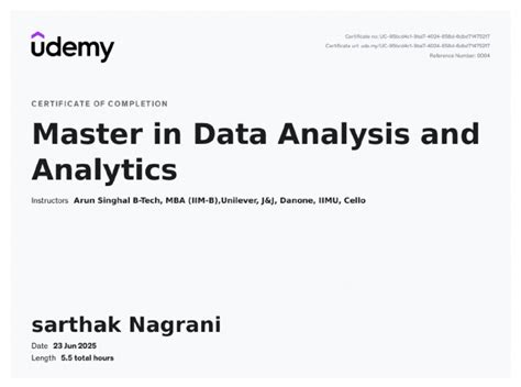 Master In Data Analysis And Analytics Certificate Pdf
