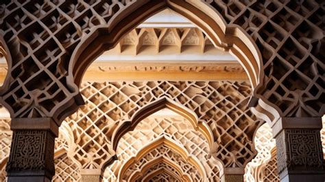 Intricate Stonework Creates A Mesmerizing Pattern Of Arches And Columns