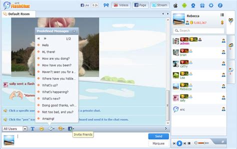 Predefined Messages Full Futured User Interface Features 123 Flash Chat