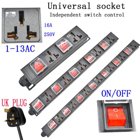 Pdu 1u Network Cabinet Rack Mounted Power Board Distribution Universal Socket Independent Switch