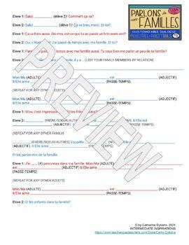 FRENCH DIALOGUE LET S TALK ABOUT OUR FAMILIES Authentic Customizable Script