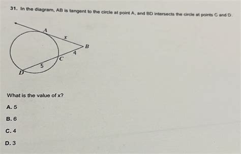 In The Diagram Ab Is Tangent To The Circle At Point A And Bd Intersects The Circle At Po [math]