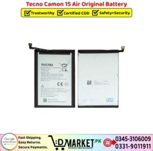 Tecno Camon Air Original Battery Price In Pakistan Top Notch