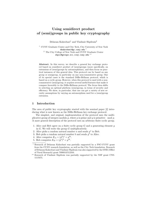 Pdf Using Semidirect Product Of Semigroups In Public Key Cryptography