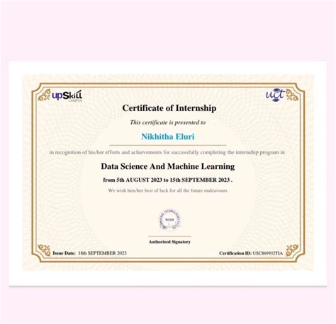 Nikhitha Eluri On Linkedin Datascience Machinelearning Internshipcompleted Upskill