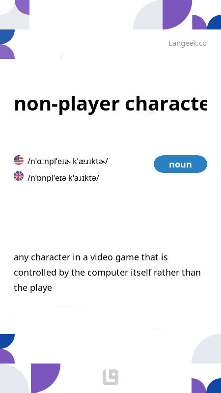 definition and meaning of non player character picture dictionary