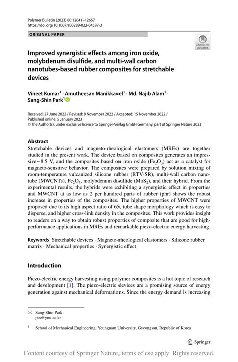 Improved Synergistic Effects Among Iron Oxide Molybdenum Disulfide