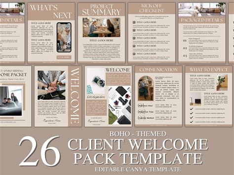 Client Welcome Packet Template Boho Client Onboarding Template New Client Service Guide