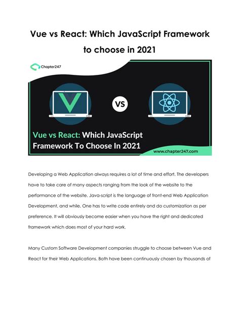 Ppt Vue Vs React In 2021 Which Framework To Choose And When