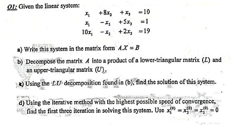 Solved Solve It All In Clear And Detailed Numerical