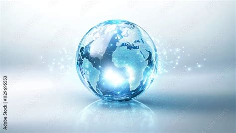 Abstract Digital Globe With Global Network Connections On A White Background A Technology And